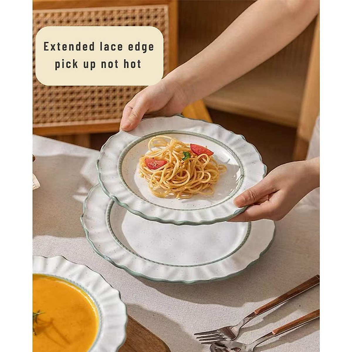 NA Sesame style originality Dinner Plates - Set of 4 (10.5 inch Dinner Plate)