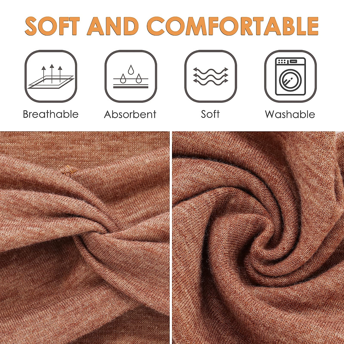 Headbands for Women 6Pcs, Cotton Like Wide Headbands for Women's Hair with Knot, Non Slip Twisted Cross Elastic Absorbent Workout Headband Sport Yoga Running Hair Headbands