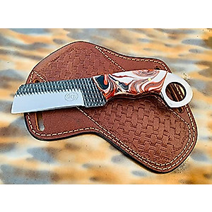 Custom handmade rasp steel cowboy Bull knife