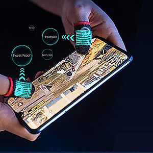 HUAYUWA Mobile Game Controller Finger Sleeve Sets [4 Pack], Anti-Sweat Breathable Full Touch Screen Sensitive Shoot Aim Joysticks Finger Set for PUBG