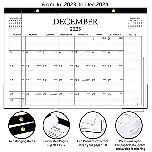 Desk Calendar 2023-2024 - 18 Months Large Desk Calendar from July 2023 - December 2024, 16.8" x 12", 2023-2024 Desk Calendar with 2 Corner Protectors, Ruled Blocks for Daily Organizing