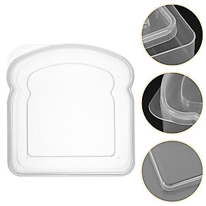 WESIEVYA 2pcs Small Sandwich Containers Clear Sandwich Box Small Bread Case Container Plast