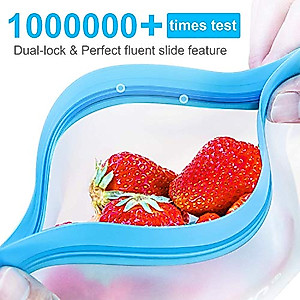 Reusable Storage Bags, longzon【12 Pcs S/M/L】Reusable Sandwich Bags, Reusable Food Ziplock Bags, Small Freezer Large Storage Snack Lunch Plastic Bags, BPA Free, FDA Foodgrade, ecoFriendly Silicone Bags