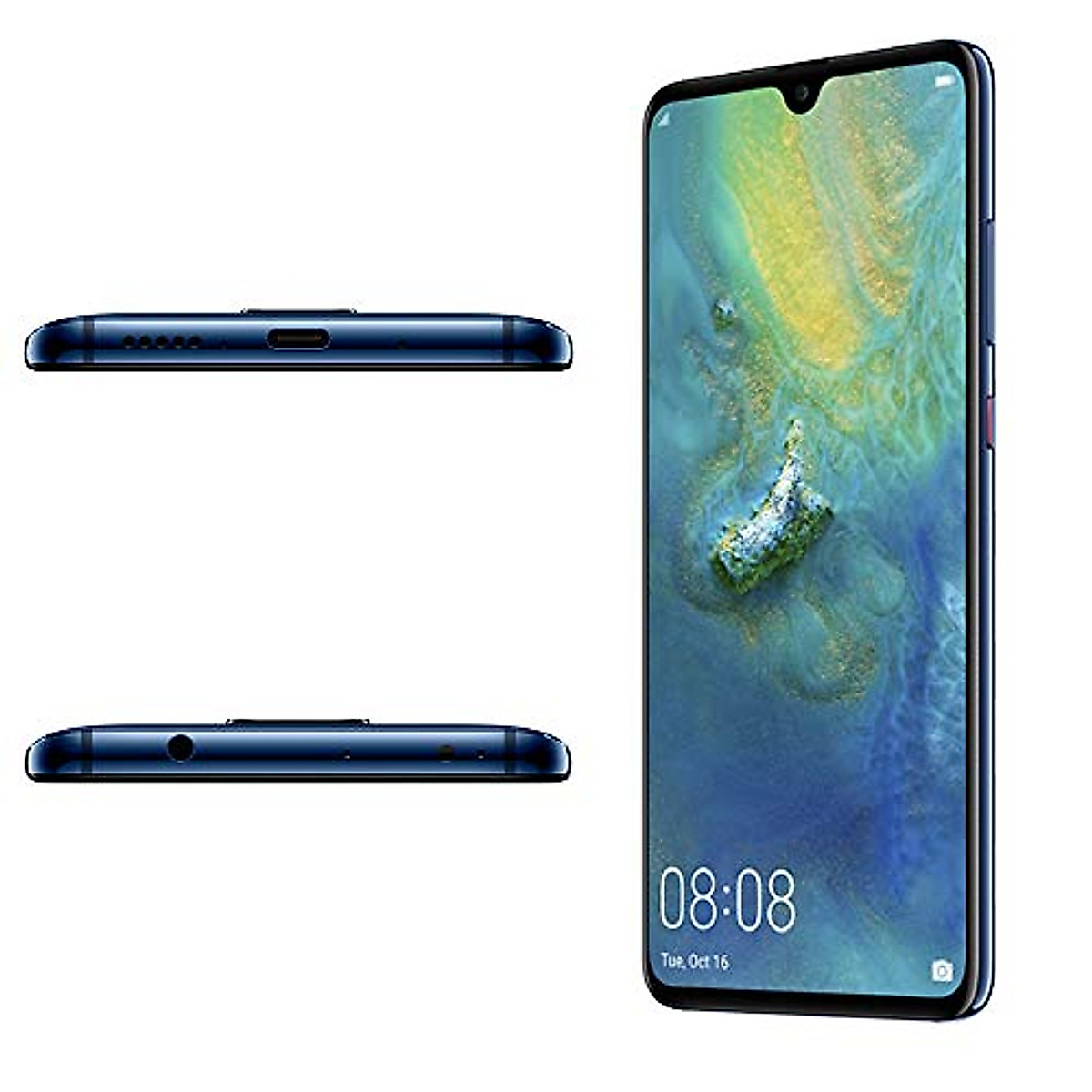 Huawei Mate 20 (128GB/4GB) 6.53" FHD+ Display Triple Camera 4000 mAh Battery 4G LTE GSM Dual SIM Global Unlocked (HMA-L29) International Version, Midnight Blue