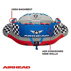 Airhead Chariot Warbird 3, 1-3 Rider Towable Tube for Boating