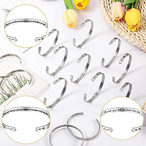 Fumete 20 Pcs Thank You Bracelets Bulk Inspirational Bracelets for Women Employee Appreciation Gifts Thank You Gifts for Coworkers Leaving Cuff Bracelets Team Farewell Gifts