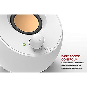 Creative Pebble 2.0 USB-Powered Desktop Speakers with Far-Field Drivers and Passive Radiators for PCs and Laptops (White)
