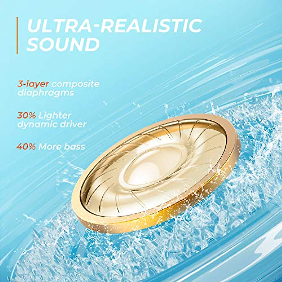 Wireless Earbuds Bluetooth Headphones, G10 Game Mode Bluetooth Earbuds, IPX8 Waterproof Sport Wireless Headphones Earphone, USB-C Charging/36H Playtime/Precise Touch Control/Twin&Mono Mode