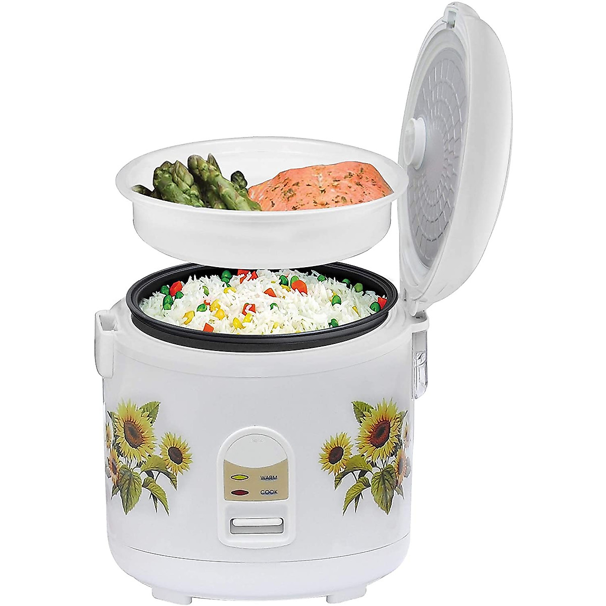 Bene Casa - Non-stick Thermal Rice Cooker with Steamer Tray (11.5" x 12") - Features a Cool-touch Exterior and an Auto Shut-off Feature - Dishwasher Safe Inner Pot