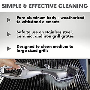 Grill Daddy GL13186C Grand Platinum Steam Grill Brush, 20", Gray