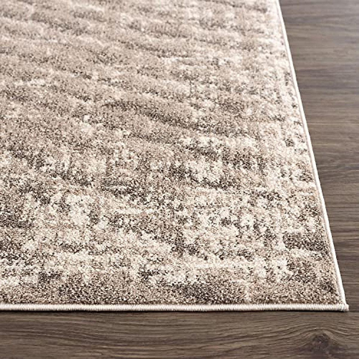 Abani Rugs Contemporary Sand Dunes Area Rug - Modern 6’ x 9’ Blue & Beige Premium No-Shed Under Table Area Rug