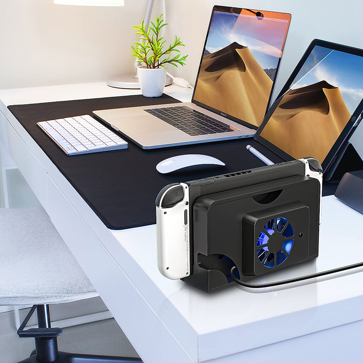 ECHZOVE Switch OLED Dock Fan, Cooling Fan for Nintendo Switch OLED, USB Powered