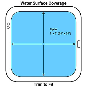 Spa Depot Thermo-Float 16-mil 7ft x 7ft Hot Tub Bubble Cover Floating Spa Blanket - trimmable Heavy-Duty Insulating Solar Heating