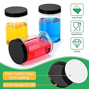 Eupako 12 Pack Plastic Jars with Lids 8 OZ - Empty Clear Cosmetics Containers with Pen and Labels, Round Small Plastic Jars with Screw On Lids for Slime, Makeup, Butter, Cream, Lotion, Pot, Dry Food