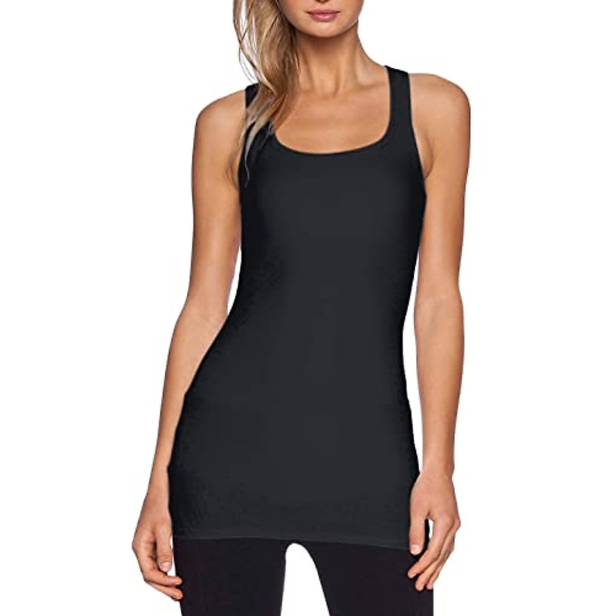 TAIPOVE Long Tank Tops for Women Cotton Layering Racerback Extra Long Camisole Activewear 3packs