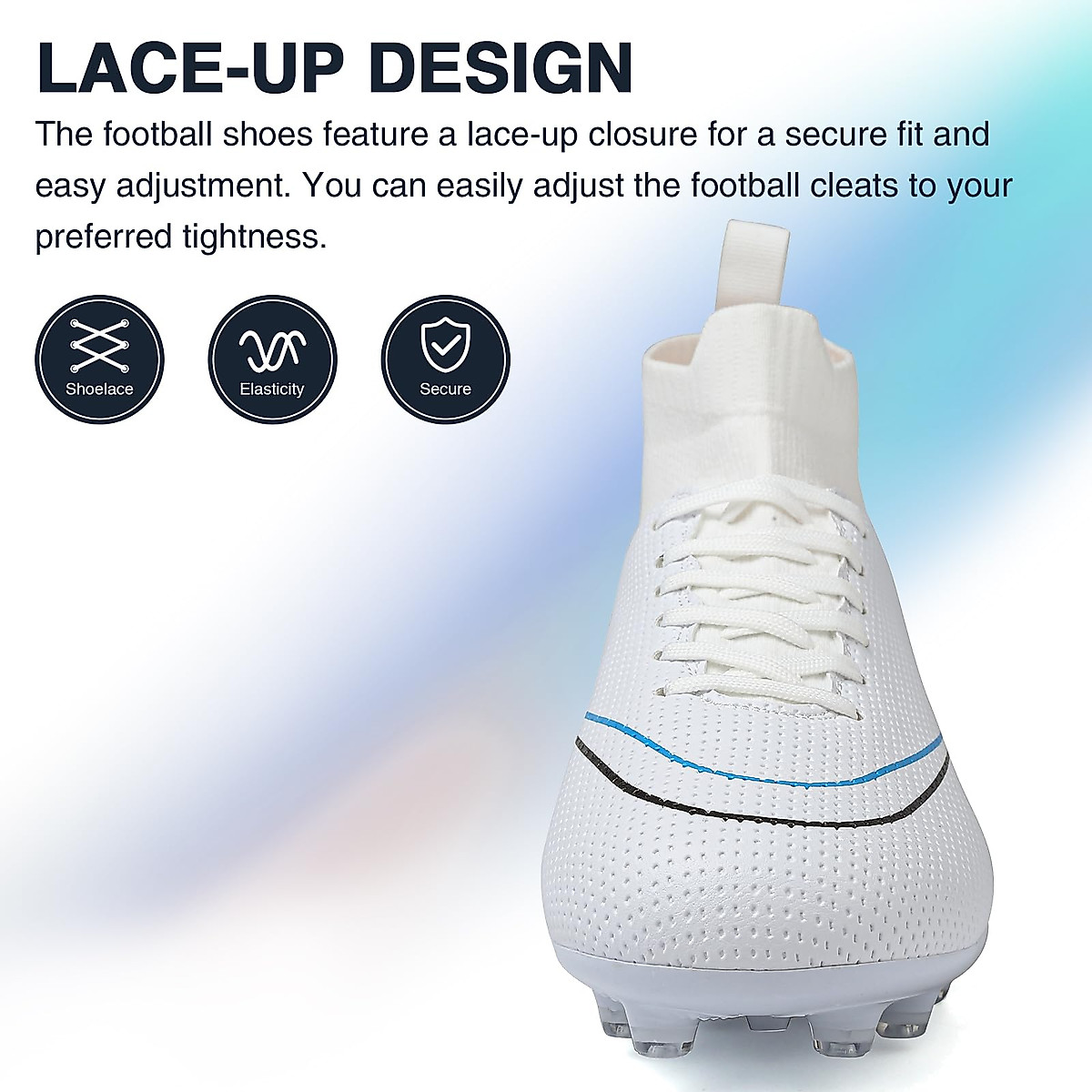 Soccer Cleats Mens Football Cleats Women Tacos de Futbol para Hombre Soccer Shoes for Big Boy High Top Football Boots Tacos de Futbol Zapatos de Futbol para Hombres Outdoor Soccer Shoes AG
