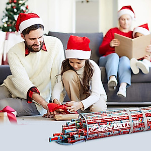 ProPik Christmas Gift Wrap Organizer Clear, Fits 24 Rolls of 40 Inch Long, Heavy Duty PVC Wrapping Paper Storage Bag with Handles and Zippered Top, Underbed Tote Clear Tube Container (White trimming)