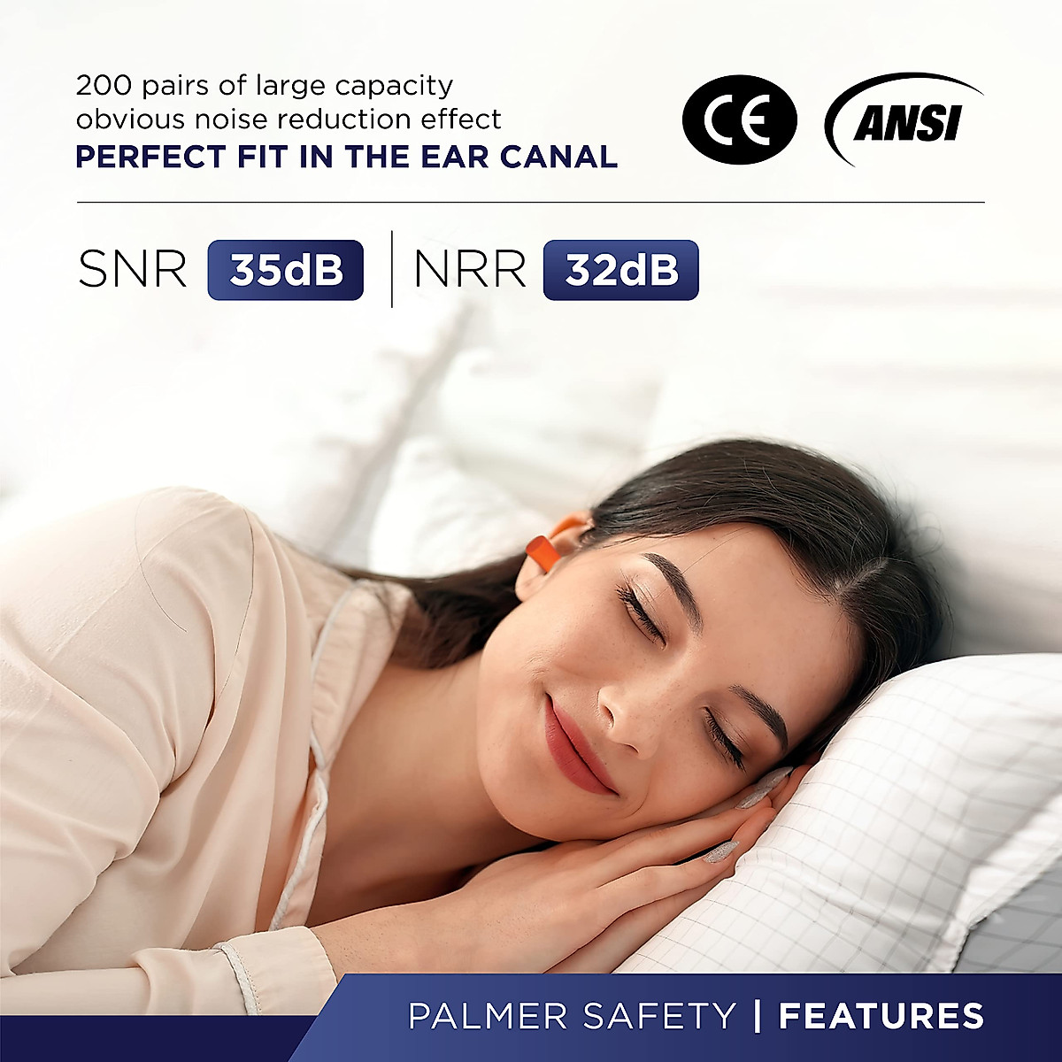 ATERET Earplugs 200 Pairs I 32db Noise Cancelling Soft Disposable Ear Plugs I Safety Hearing Protection for Travel Concert Hunting Shooting Range Work Construction