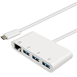 INLAND ProHT USB 3.1 Type C to 3 USB and Ethernet Adapter