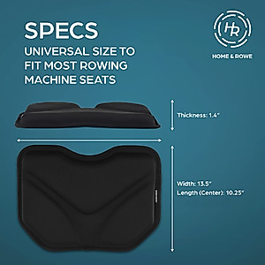 Rowing Machine Seat Cushion Compatible with Concept 2 Rowing Machine- Row Machine Rower Pad Compatible with Concept 2 Rower, Hydrow Rower, Concept2 Rowerg - Gel Seat Pad Rowing Machine Accessories