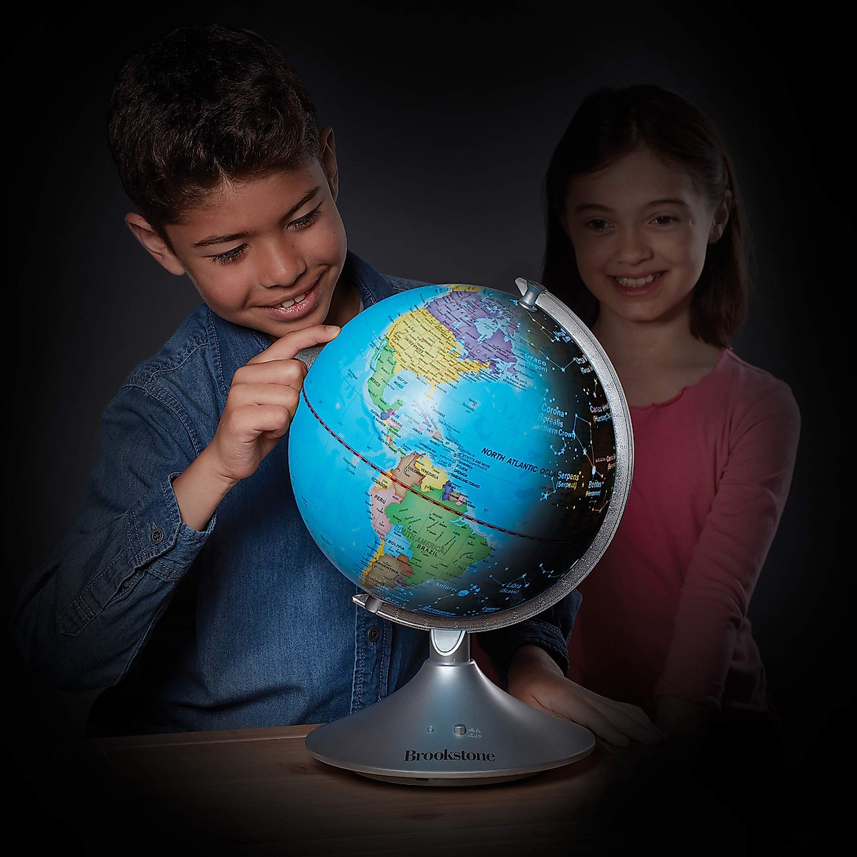 Globe for Kids Learning - Globes of The World with Stand - World Globe, Constellation Globe & Night Light Kids Globe Stem Toy - Perfect Interactive Globe by Brookstone