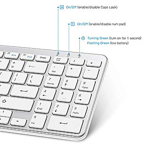 OMOTON Wireless Keyboard and Mouse Combo, Numeric Keypad/ Multimedia Shortcuts/ 3-Level Adjustable DPI, for Computer, PC, Desktop, Laptop with Windows System, Silver
