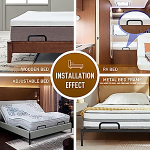 Mattress Retainer Bar for Adjustable Beds,Keep Mattress Topper From Sliding,Mattress Slide Stopper,Anti Slip Mattress Gripper,Metal Mattress Stabilizers Keep Bed From Sliding for Foot of Beds-2 Pcs