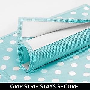 mDesign Long Soft Fabric Over Closet Rod Hanging Storage Organizer with 12 Divided Shelves, Side Pockets for Child/Kids Room or Nursery, Store Diapers, Wipes, Lotions, Toys - 2 Pack - Light Blue/White