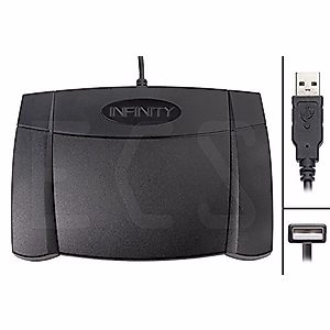 Executive Communication Systems Infinity 3 USB Foot Pedal Control with Computer Plug In, one unit