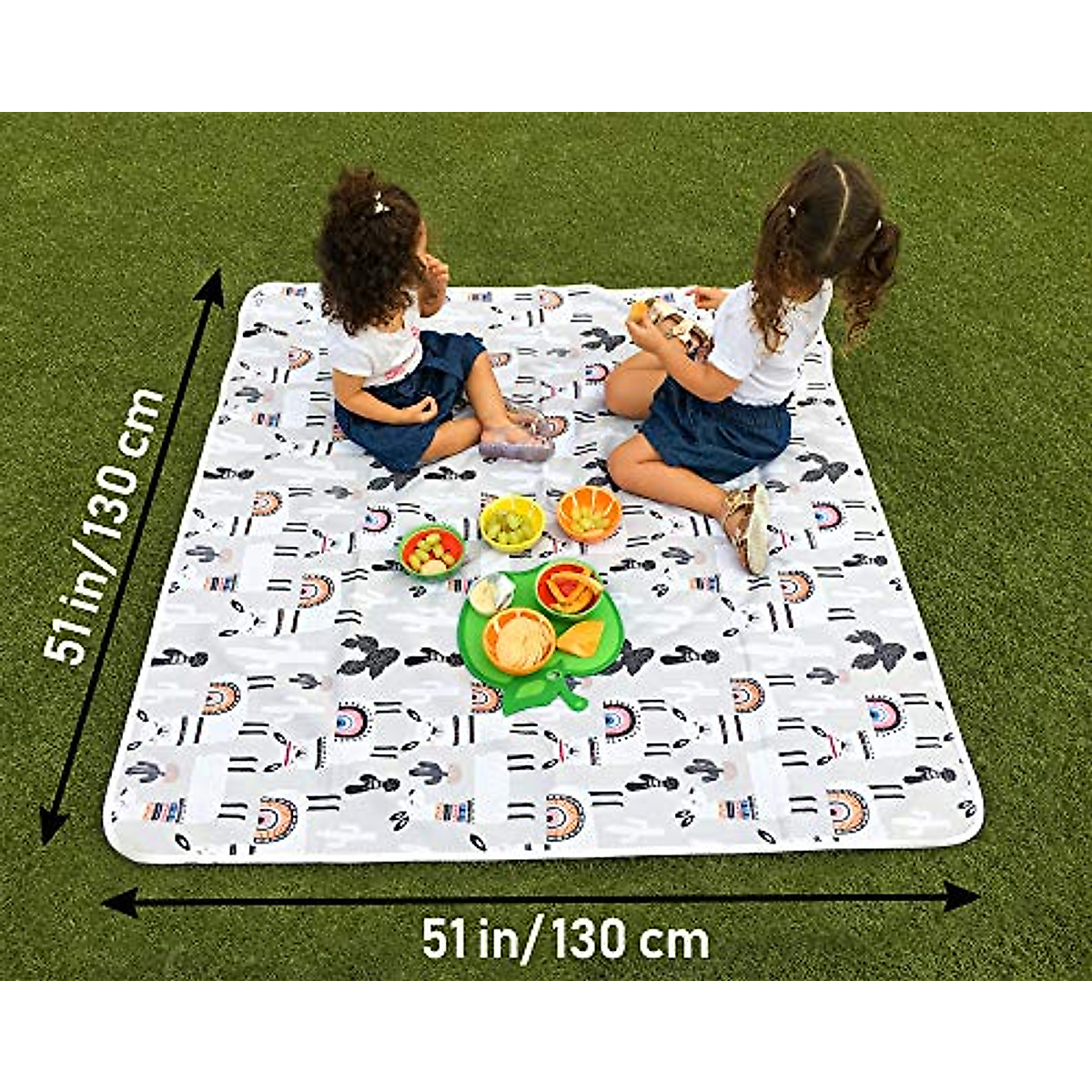 Baby Mat | Splat mat for Under Portable high Chair | Baby Floor mat | Baby Mat | Craft Mat | Anti Slip | 51" Grey Llama | Jazdup