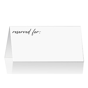 RokAPary Modern Minimalist Tented Table Place Cards, for Wedding, Bridal Shower, Bachelorette or Engagement Party, Dinner Parties, Banquets, Easy Folding, 2"x3.5" Pack of 50 Cards, Made in USA
