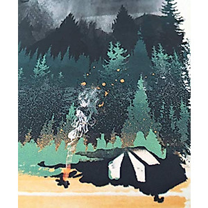 Wilderness Print/Camping Hiking Print/Great Outdoors Print/Wilderness Lover Wall Art/Forest Trees Bears Tent Nature Inspiration Home Decor/Unframed 18 x 24 Inch Poster