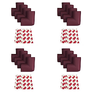 Premium Corner Guards from Bow-Tiger™ - 16 Corner Cushion Bumpers - Extra Dense Safety Foam Furniture and Table Protectors - Coffee