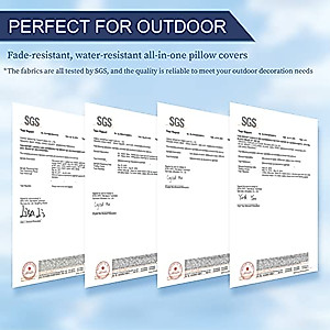 Topfinel Outdoor Anti-Fade Throw Pillow Covers for Patio Furniture Decorative Water Resistant Couch Pillows Covers 18 X 18 for Garden, Porch, Set of 2, Orange