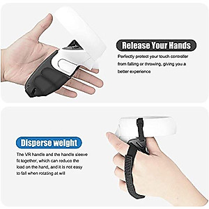 Vakdon Controller Grips Cover Compatible with Oculus Quest 2, 6in1 Quest 2 Accessories, with Silicone Face Cover, Lens Protector Cover and Knuckle Straps, Provide All-Round Protection (Black)
