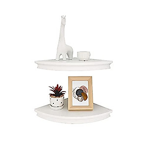 Coral Flower Wall Mounted Floating Shelves, Set of 2, Display Ledge, Classic Rack for Room/Kitchen/Office, White