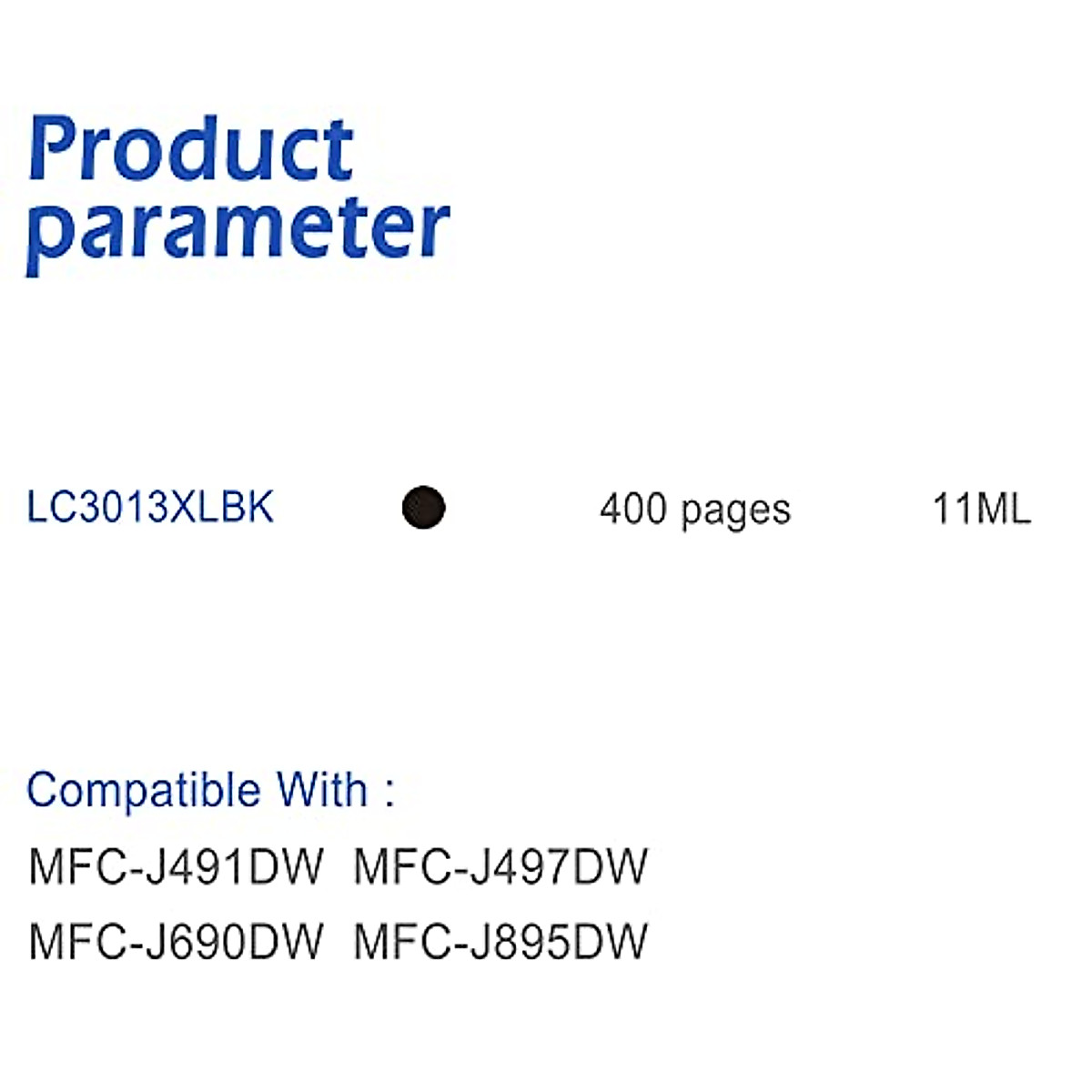 EASYPRINT (3X Black Pack) Compatible 3013xl Ink Cartridge Replacement for Brother LC3013 LC3013lx LC3013xxl Used for MFC-J491DW MFC-J497DW MFC-J690DW MFC-J895DW, (Black ONLY)