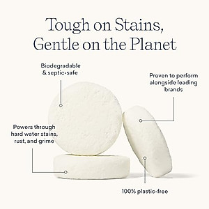 BLUELAND Toilet Bowl Cleaner Refills 2 Pack - Eco Friendly Products & Cleaning Supplies - No Harsh Chemicals, Plant-Based - Lemon Cedar - 28 tablets