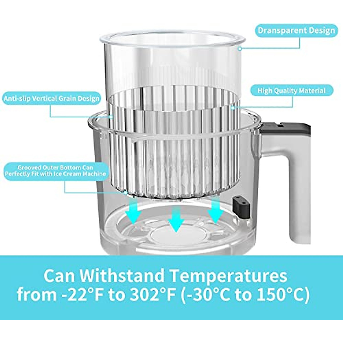 Containers Replacement for Ninja Creami Pints and Lids - 4 Pack, 24oz Cups Compatible with NC500 NC501 Series Ice Cream Maker - Dishwasher Safe, Leak Proof Lids Pink/Mint/Yellow/Blue