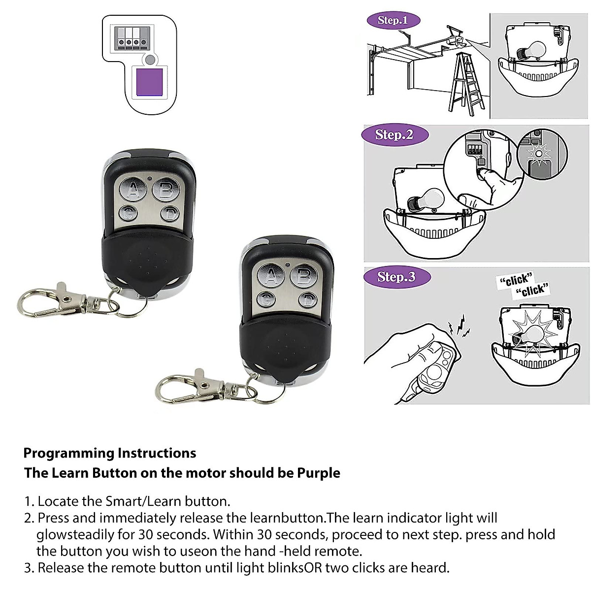 Wireless RF Remote Controller Copy 4 Buttons With Keychain for Electric Gate Garage Door Key Switch Controller