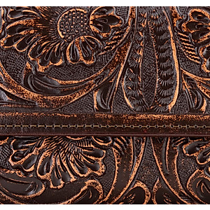 Mauzari Geneva Women's Tooled Leather Wallet (Copper Highlights)