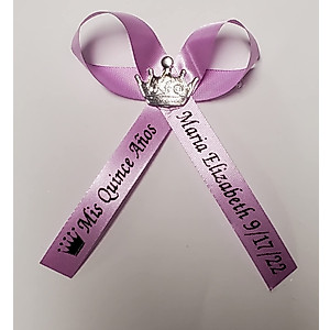 25 Personalized Baptism Christening Ribbons Party Favors or Baby Shower Sprinkle Bautizo Birthday Assembled Bows Custom Ribbon anos quinceaneras listones