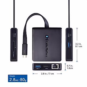 Cable Matters USB C Hub with 4K HDMI, 80W Charging, UHS-II Card Reader, 4X USB, and Gigabit Ethernet - USB-C and Thunderbolt 4 / USB4 / Thunderbolt 3 Port Compatible with MacBook Pro, Dell XPS