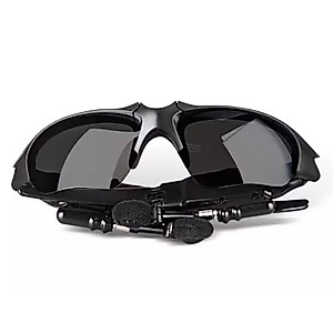 eBhag868 Smart Sport Sunglasses with UV Protection and Wireless Bluetooth for Handsfree Headphone (Black)