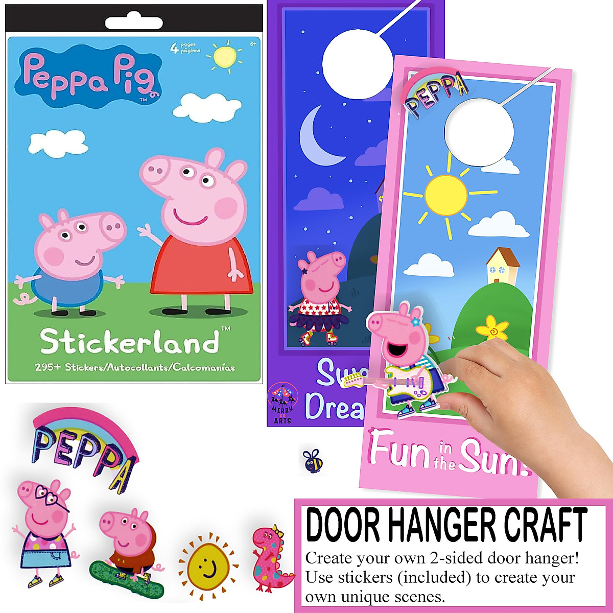 Coloring and Activity Set - Bundle Includes Peppa Pig Coloring Book, Peppa Pig Stickers, and 2-Sided Door Hanger (Peppa Coloring Book & Stickers)