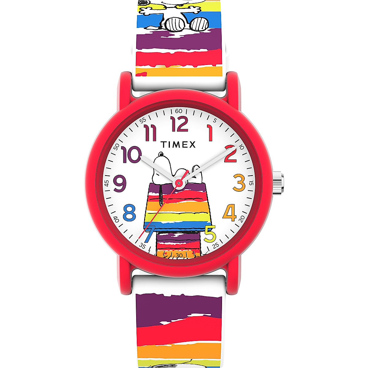 Timex X Peanuts Unisex Weekender 36mm Watch - White Strap White Dial Red Case
