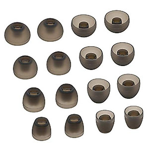 Replacement Ear Tips for Momentum Sennheiser HD1 Headphone, Rayker Soft Comfort Silicone Tips, in Ear Canal, XS/S/M/L Size Included, 8 Pairs, Momentum, Gray