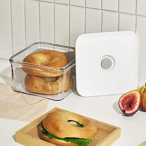 VAKUEN Premium Airtight Food Storage Containers, Square 2PC/Set(1.48qt), Smart One-Click Seal Lid, No Hinges, 100% Leak Proof, BPA-FREE, Dishwasher, Freezer & Microwave Safe