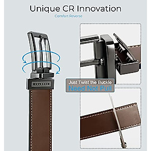 CHAOREN Mens Belts Leather Reversible - One Belt, Two Styles for Dress and Casual Wear