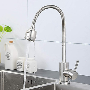 Bathtub Faucet Metal Kitchen Faucet Bathroom Spigot Single Handle Water Tap Kitchen Water Faucet Down Kitchen Faucet Kitchen Water Tap Kitchen Tap Stainless Steel Sink